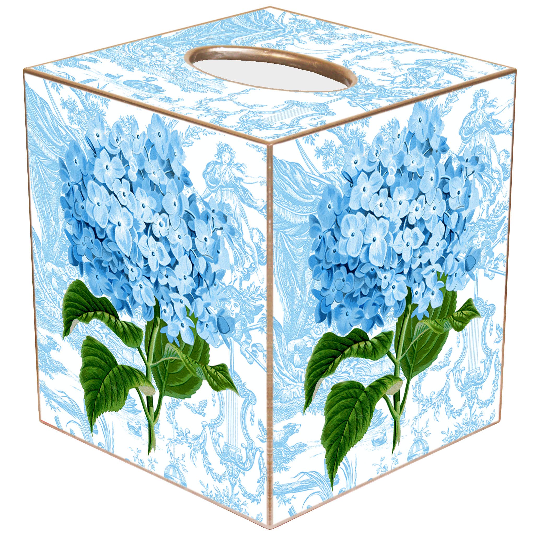 Tissue Box - Hydrangea on blue Toile – Under the Pecan Tree llc